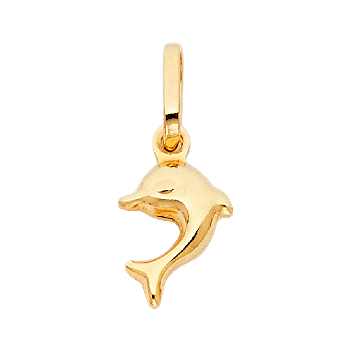 14K Yellow Gold Dolphin Pendant - 13 mm X 10 mm | Property Room