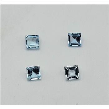 Natural Blue Topaz Square Cut 5x5 MM Calibrated Size Loose Gemstone (4 ...