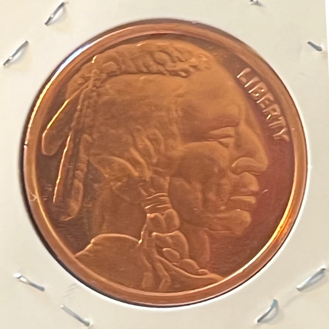1 Ounce 0.9999% Pure Copper Buffalo Nickel Head Coin | Property Room