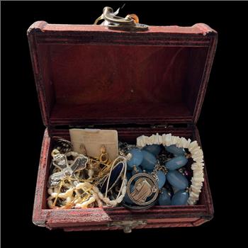 Antique Cherrywood Overfilled Jewelry Chest | Property Room