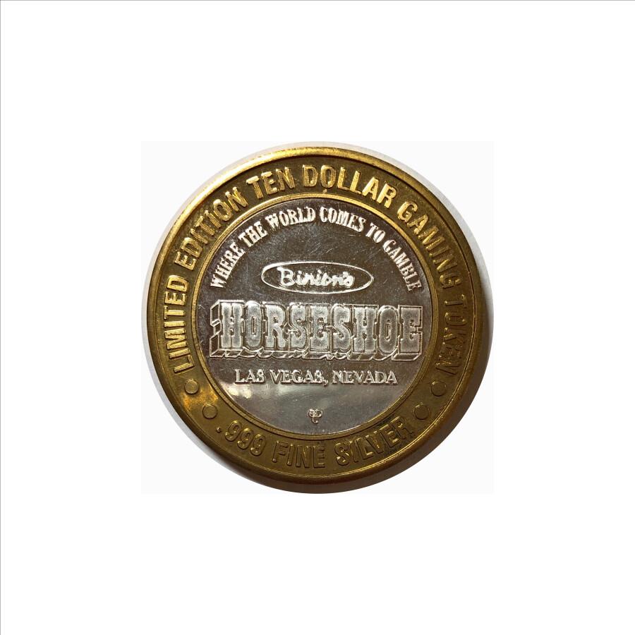 Silver Strike! Limited Edition $10 Silver Gaming Token - Binion's ...