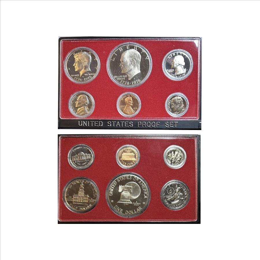 - 1976-S U.S. Mint Bicentennial Proof Set - 6 Coins in Mint Case ...