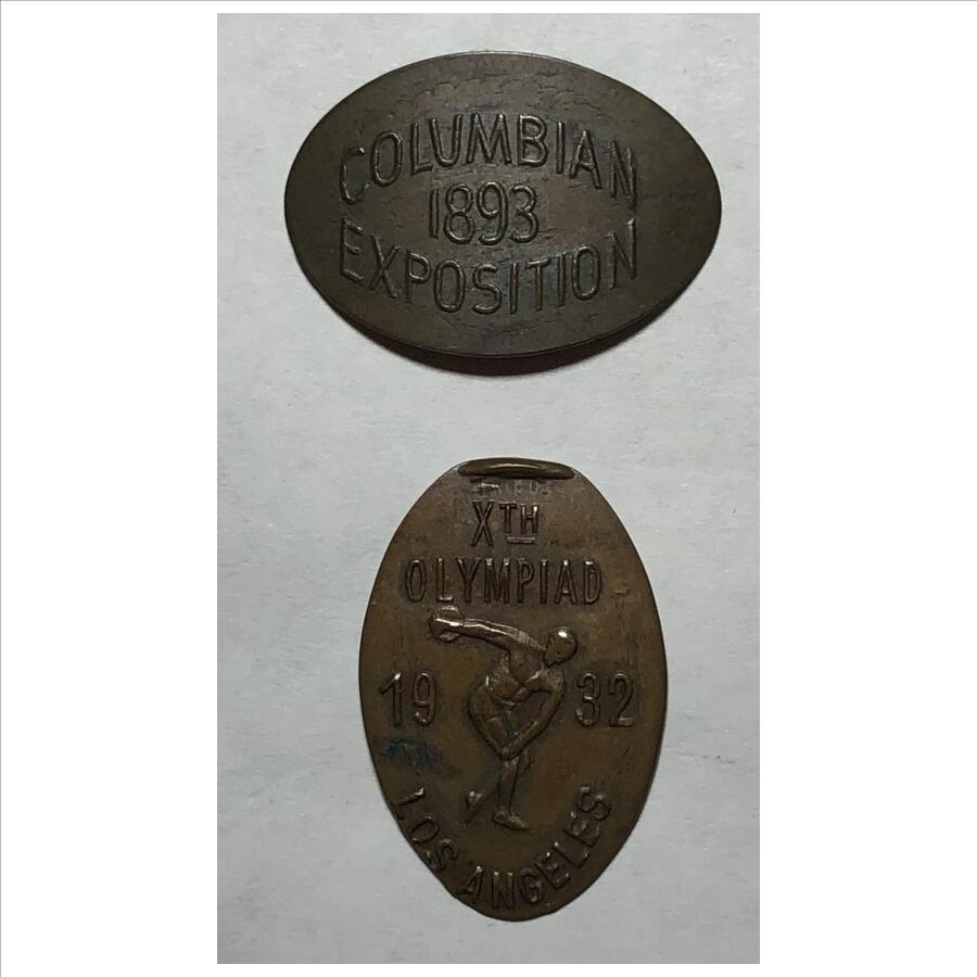 1890 Elongated Cent - Columbian Exposition 1893 & 1919-S Elongated Cent ...