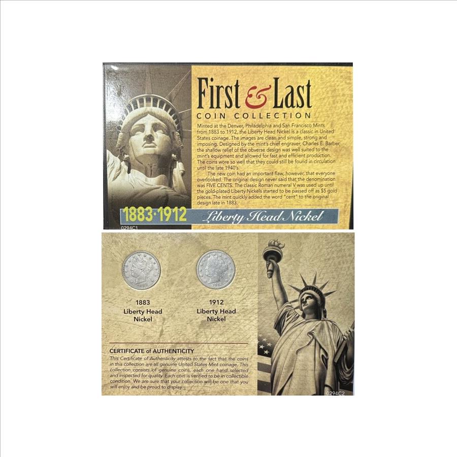 - 1883 & 1912 U.S Liberty Head Nickels - First and Last Coin Collection ...