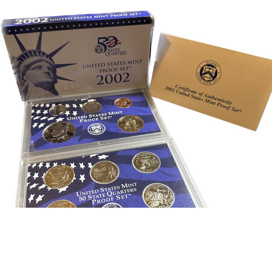 >2002-S U.S. Mint Proof Set - 10 Coins Including Sacagawea Dollar and ...