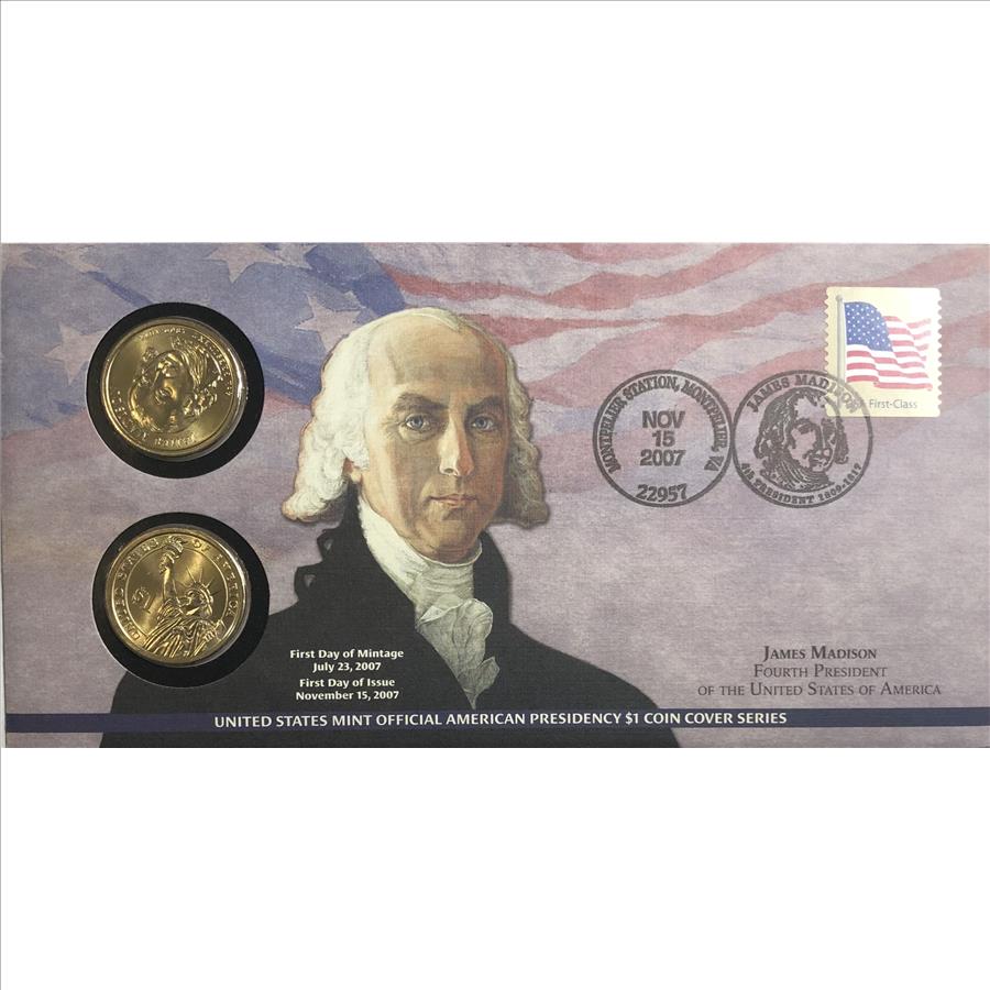 >2007-P&D U.S. Mint Limited Edition Coin Cover - James Madison ...