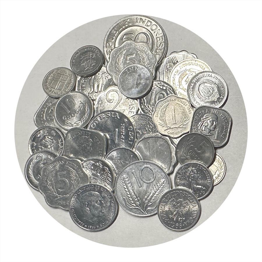 Collection of Aluminum World Coins - Over 30 Coins from 10 Countries ...