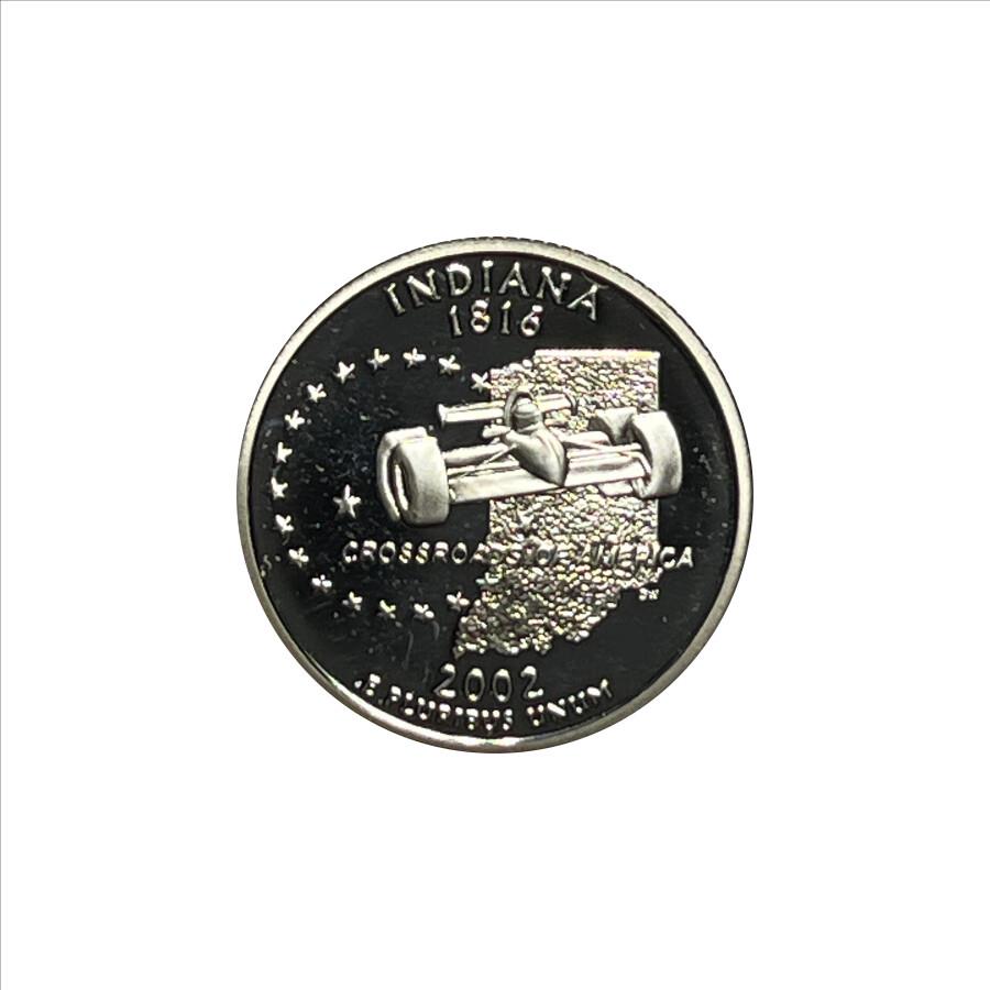 * 2002-S U.S. Silver Proof State Quarter Honoring Indiana - Crossroads ...