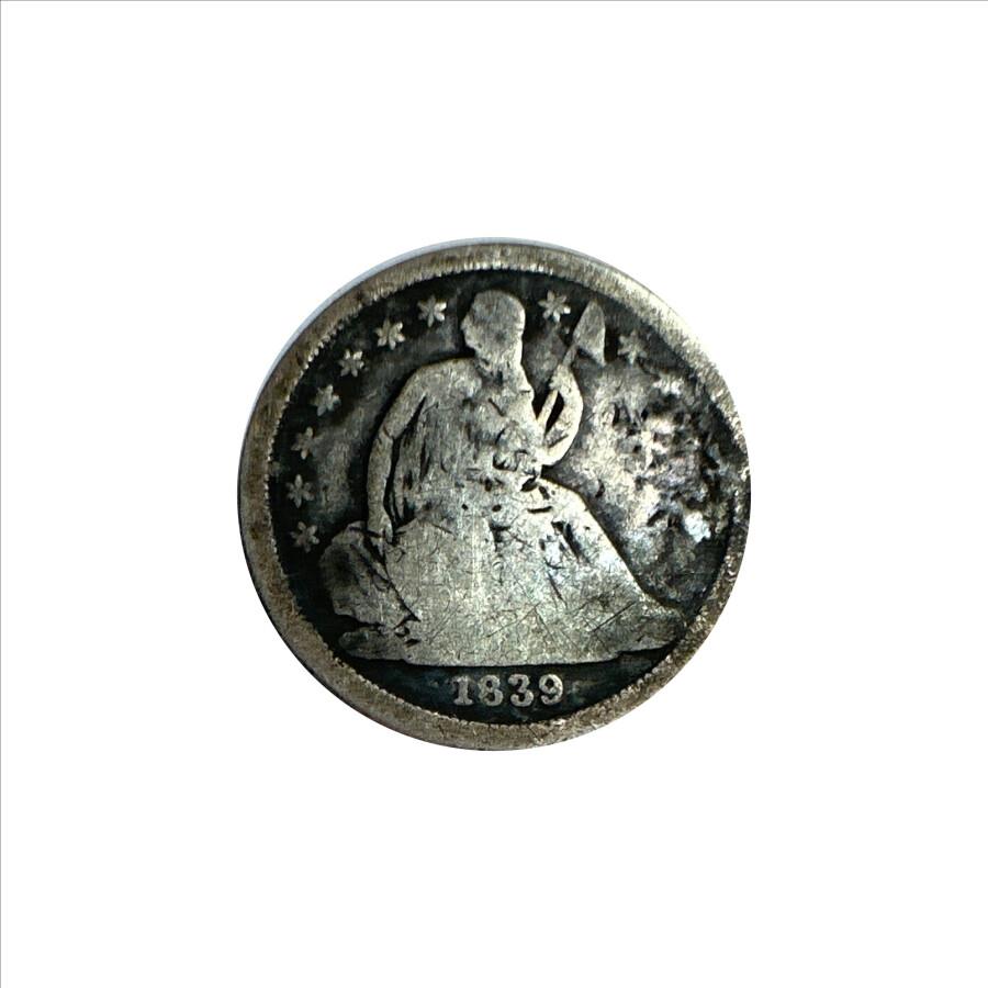 1839 U.S. Silver Seated Liberty Dime | Property Room