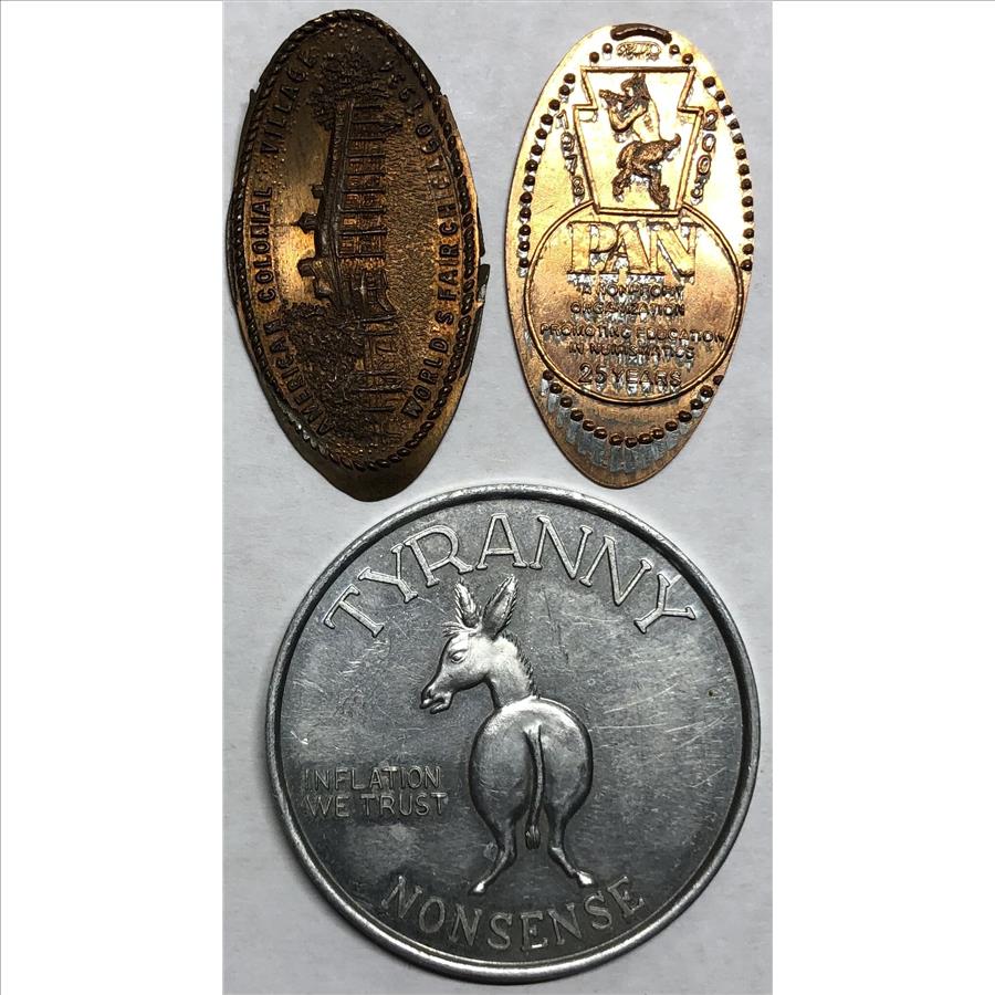 >Collection of Fun Tokens - 2 Elongated Pressed Pennies and Tyranny ...