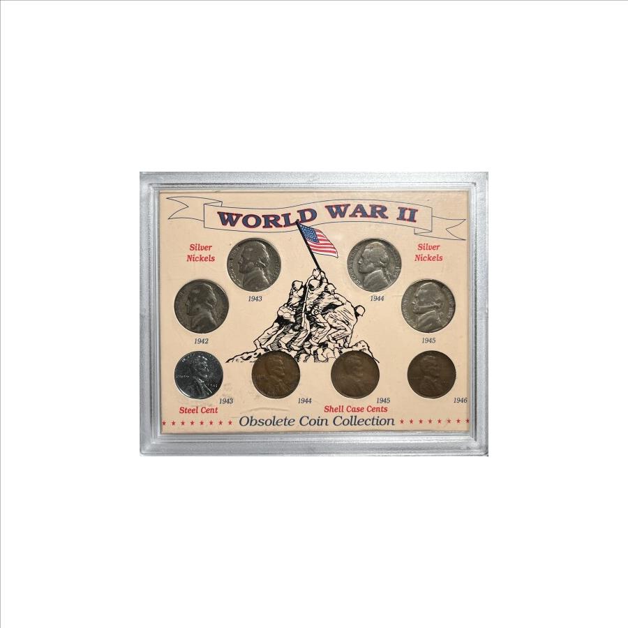 World War II Obsolete Coin Collection - 4 Silver Nickels, 1 Steel & 3 ...