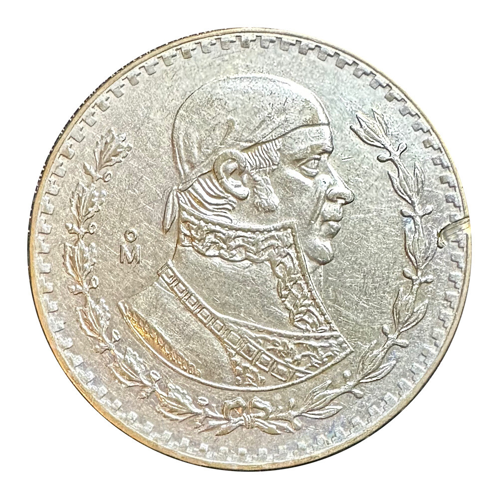 >1959 Mexico Silver Un Peso Coin with Edged Lettering! | Property Room