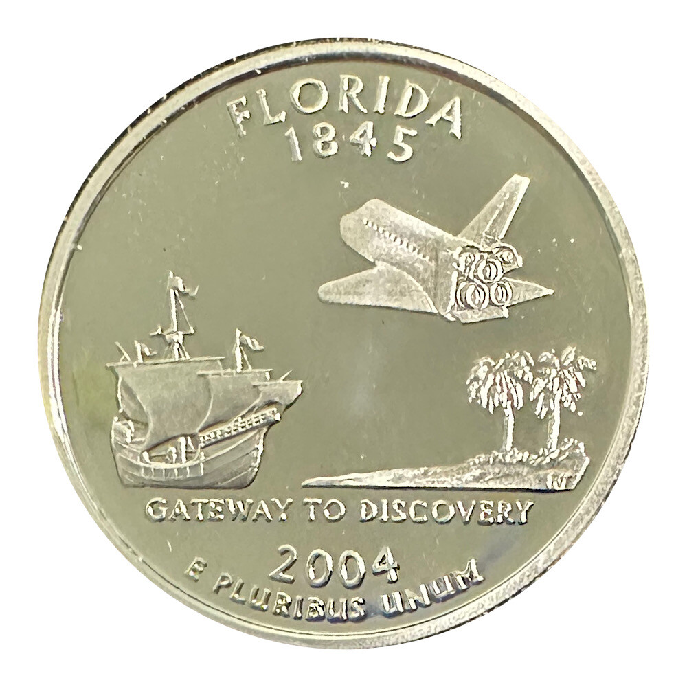 >2004-S U.S. Silver Proof State Quarter Honoring Florida - Gateway to ...