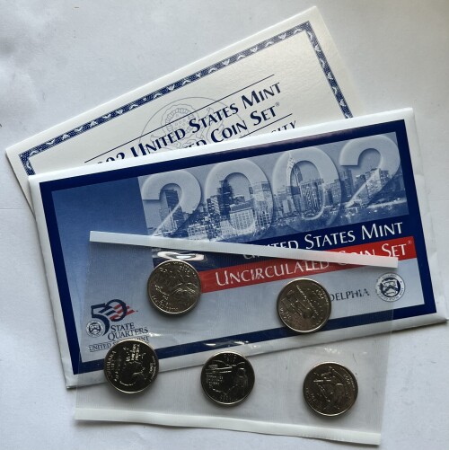 * 2002-P United States Mint Uncirculated State Quarter Coin Set - 5 ...