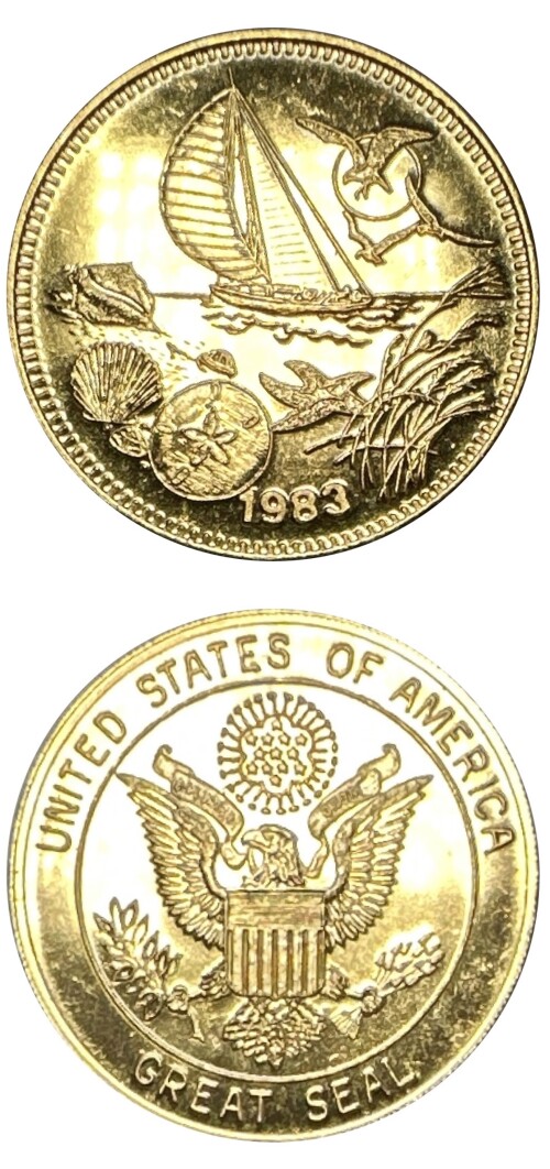 1983 "Limited Edition" The Grand Strand, Myrtle Beach Solid Bronze Coin ...