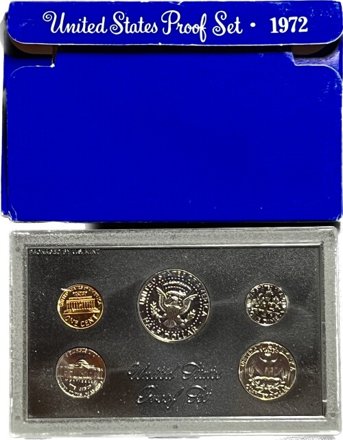 . 1972-S U.S Proof Set - 5 Coins in Original Mint Packaging | Property Room