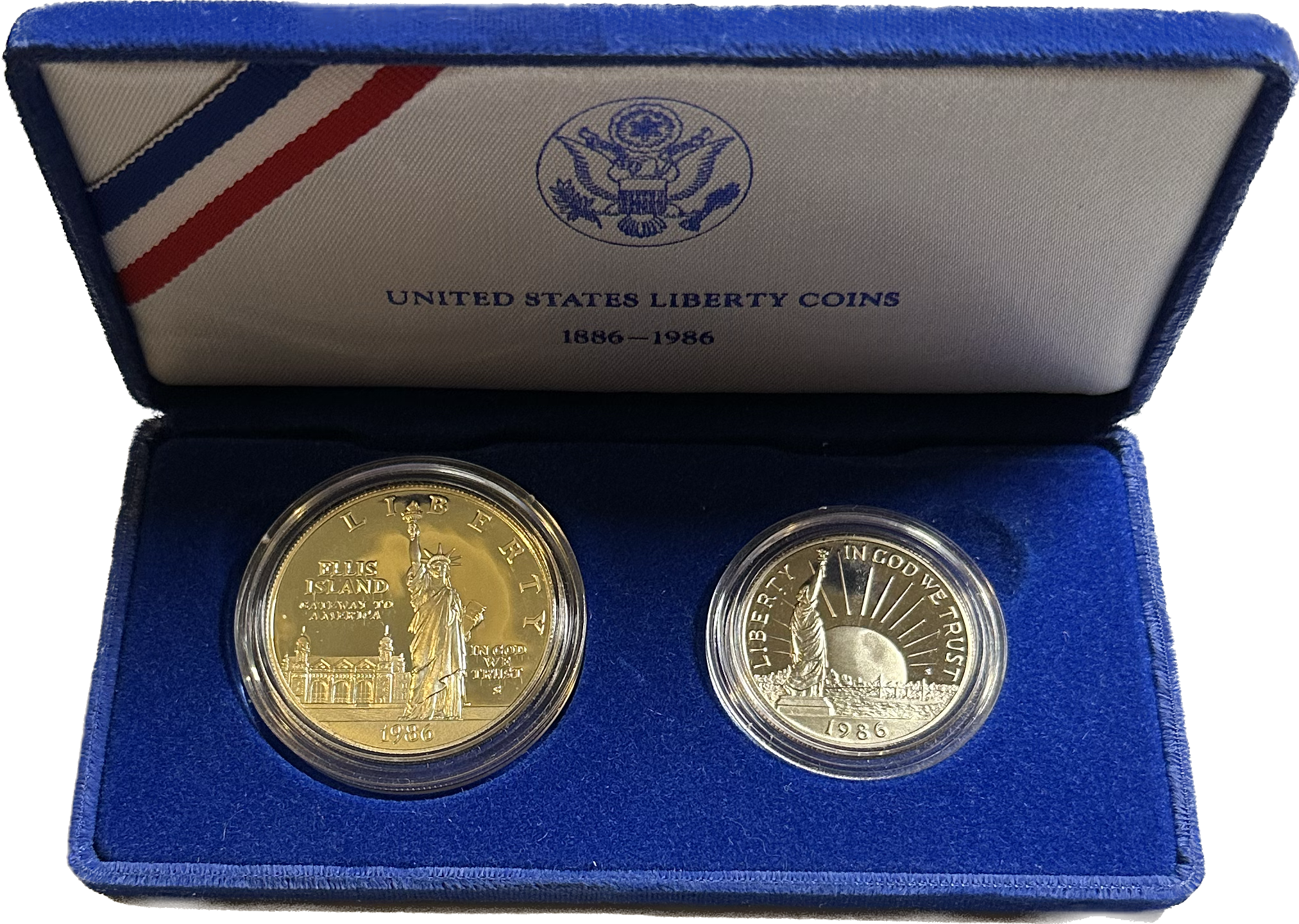 >1986-S U.S. Liberty Proof Set - Silver Liberty Dollar and Clad Liberty ...