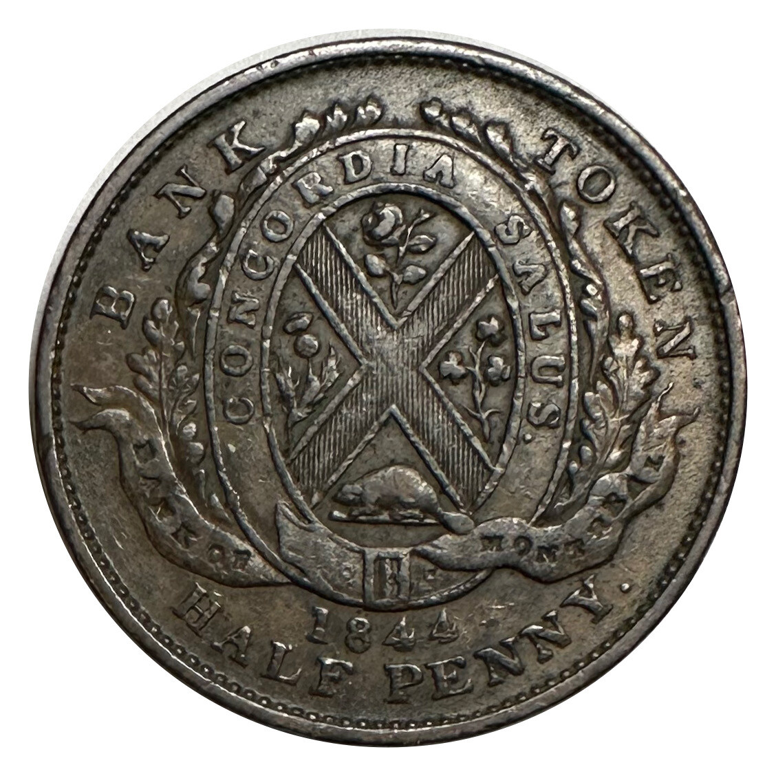 >1844 Canada Half Penny - Bank of Montreal Bank Token - Well Struck ...