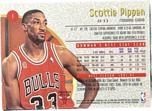 * 1998 Bowman's Best Scottie Pippen Basketball Card - Go Bulls ...