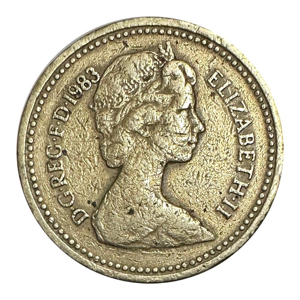 >Scarce 1983 Great Britain Royal Arms One Pound Coin Queen Elizabeth II ...