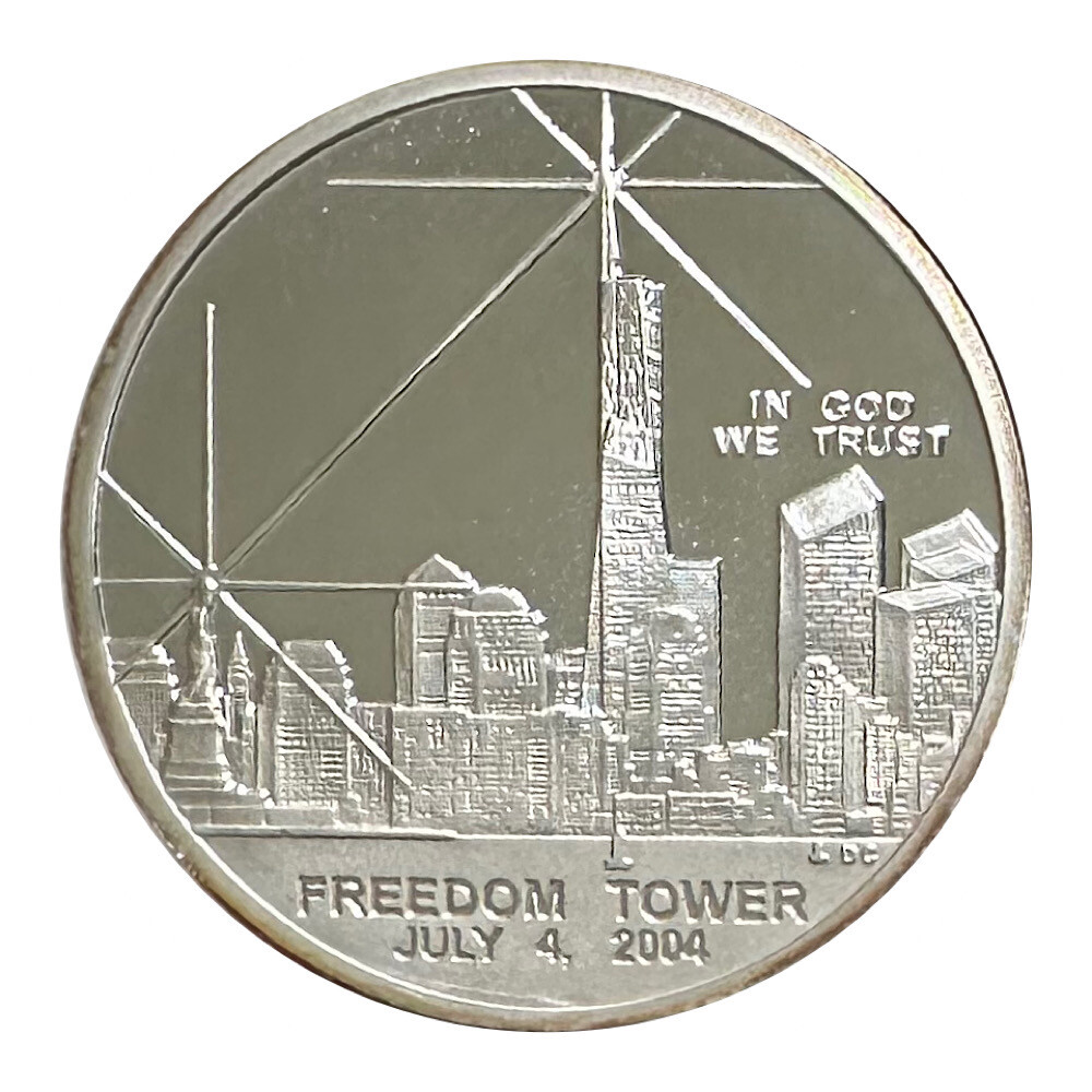 >2004 U.S. Silver Layered Freedom Tower One Dollar Commemorative Coin ...