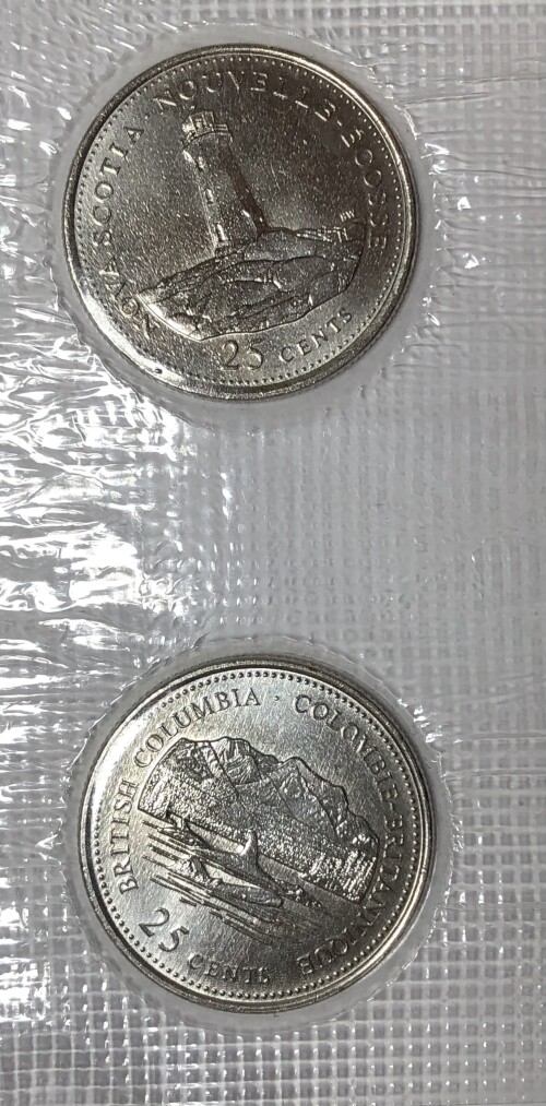 1992 Canada Set of 6 25 Cent Coins Commemorating 125th Anniversary of ...