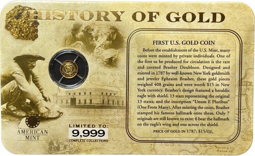 * History of Gold - First U.S. Gold Coin - 14K Gold Replica Coin - 0.5 ...