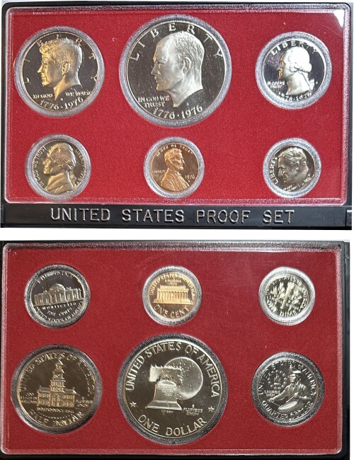 - 1976-S U.S. Mint Bicentennial Proof Set - 6 Coins in Mint Case ...
