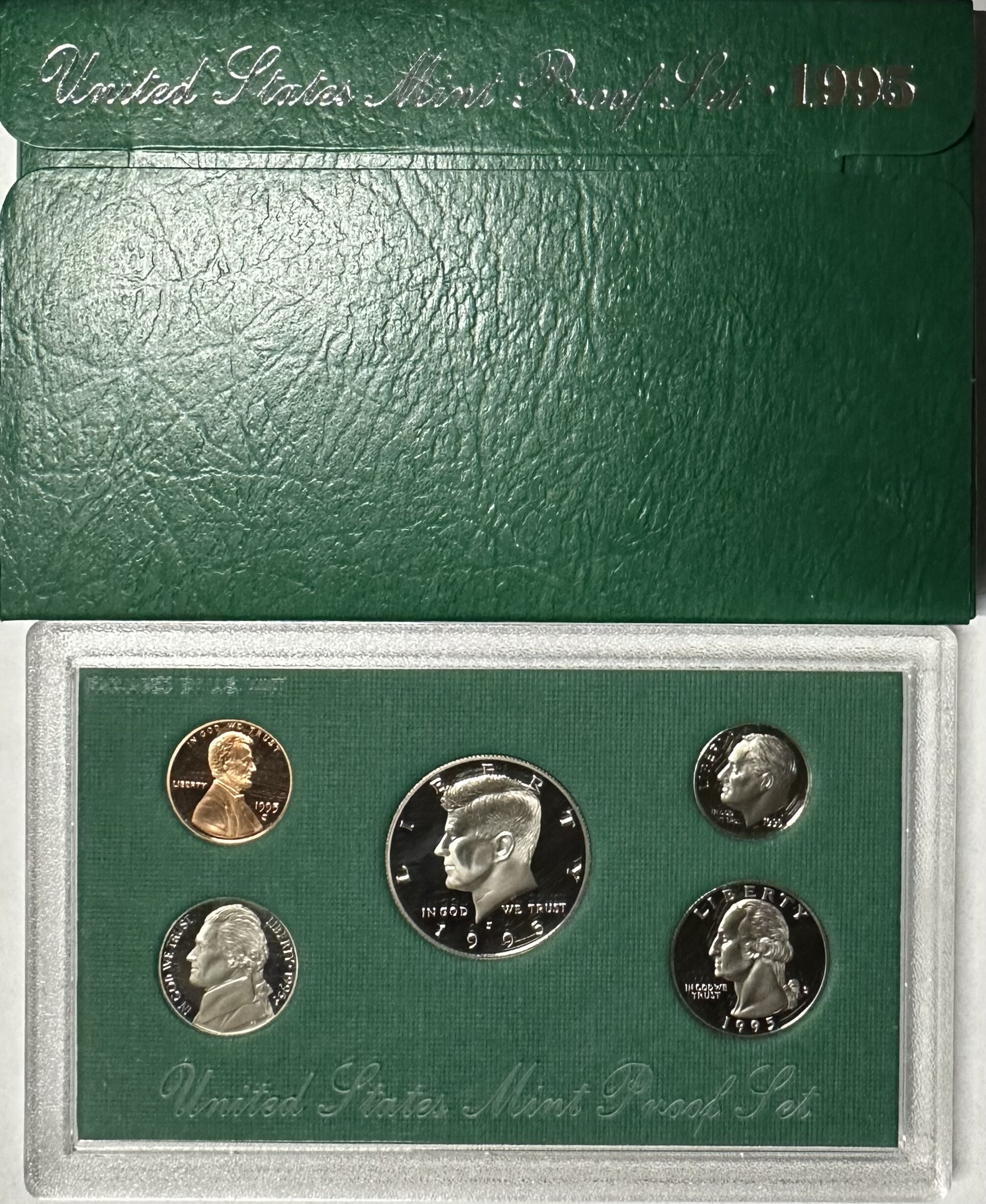 >1995-S U.S. Mint Proof Set - 5 Coins Including Kennedy Half in ...