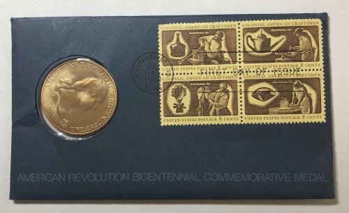 1972 Bicentennial Commemorative Medal Featuring Bust of George ...