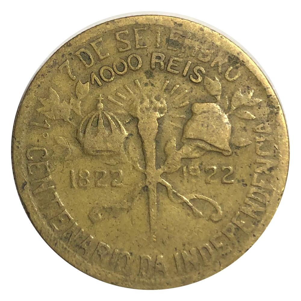 >1822-1922 Brazil 1000 Reis Independence Centennial Commemorative Coin ...