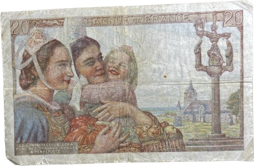 . 1943 20 Franc Vingt Francs Note - Bank of France | Property Room