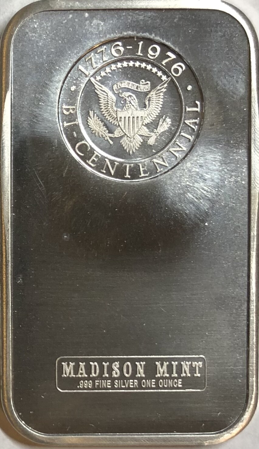 >1776-1976 Bicentennial - One Ounce .999 Fine Silver Bar - James Polk ...