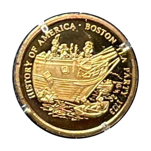 * Birth of Our Nation - Boston Tea Party - 14K Gold Replica Coin - 0.5 ...