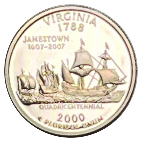 2000-S U.S. Silver Proof State Quarter Honoring Virginia - Nice Color ...