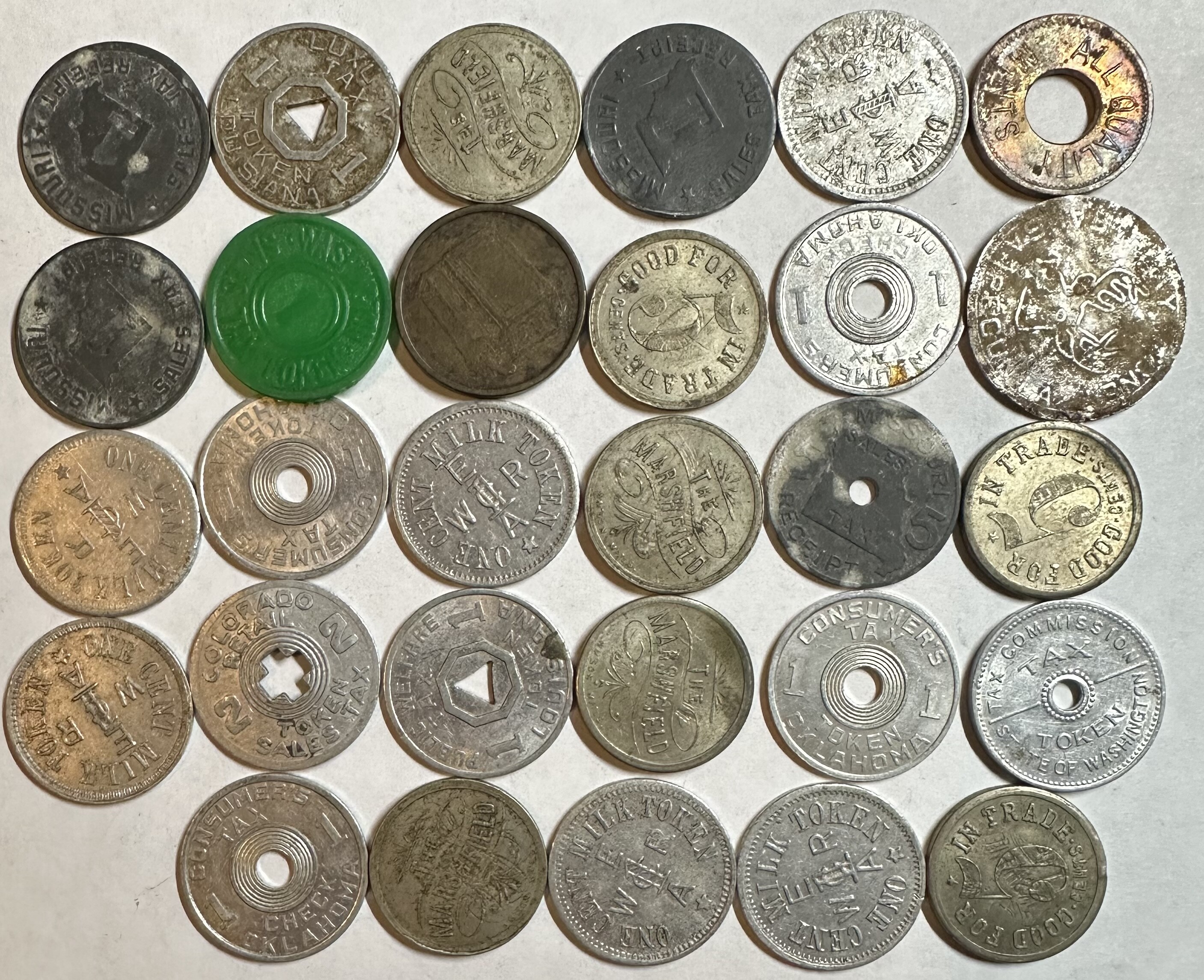 >Lot of Trade and Tax Tokens - 29 Tokens - Great Collection Starter ...