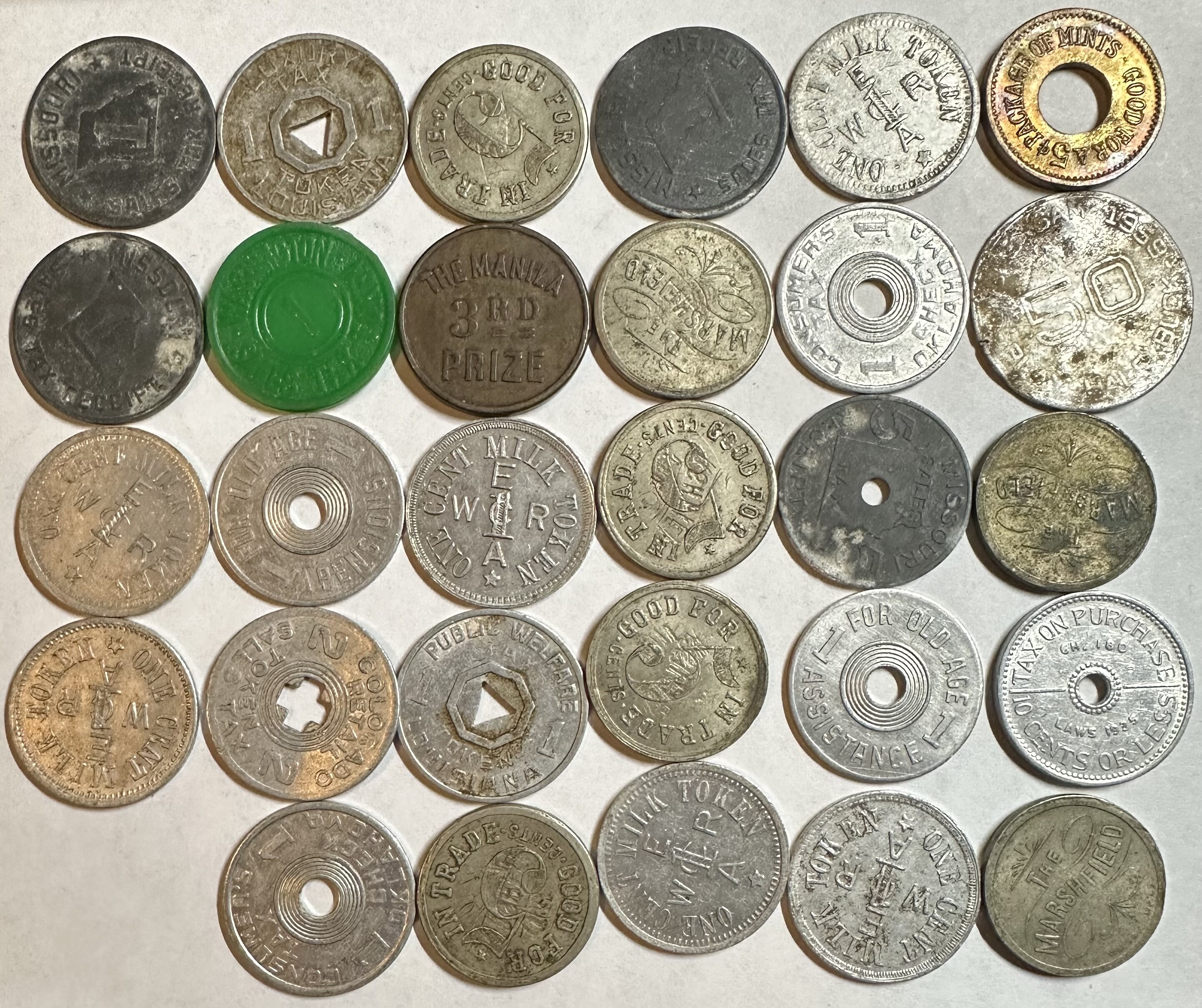 >Lot of Trade and Tax Tokens - 29 Tokens - Great Collection Starter ...