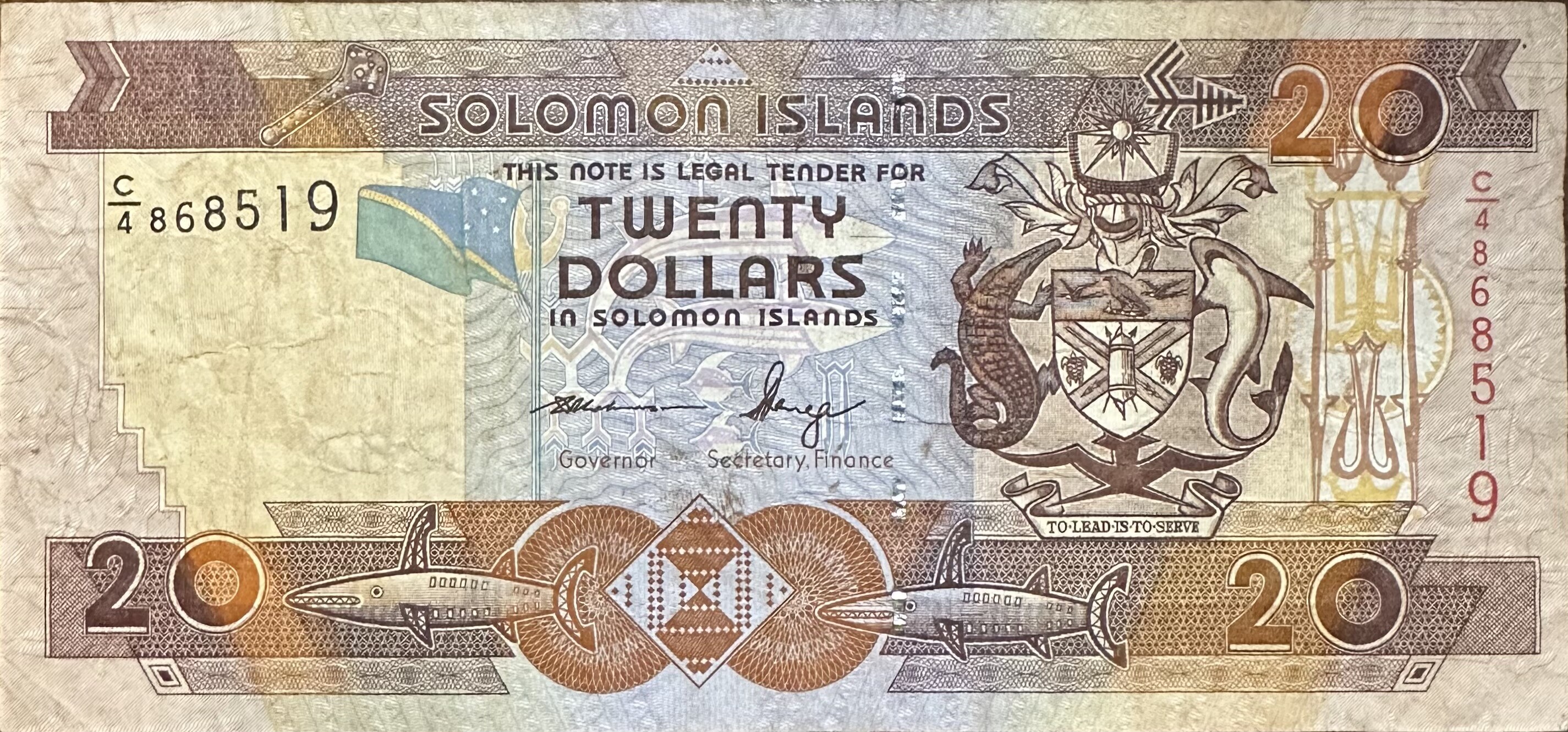 >Solomon Islands Crisp Ten and Twenty Dollars Notes - 2 Colorful World ...