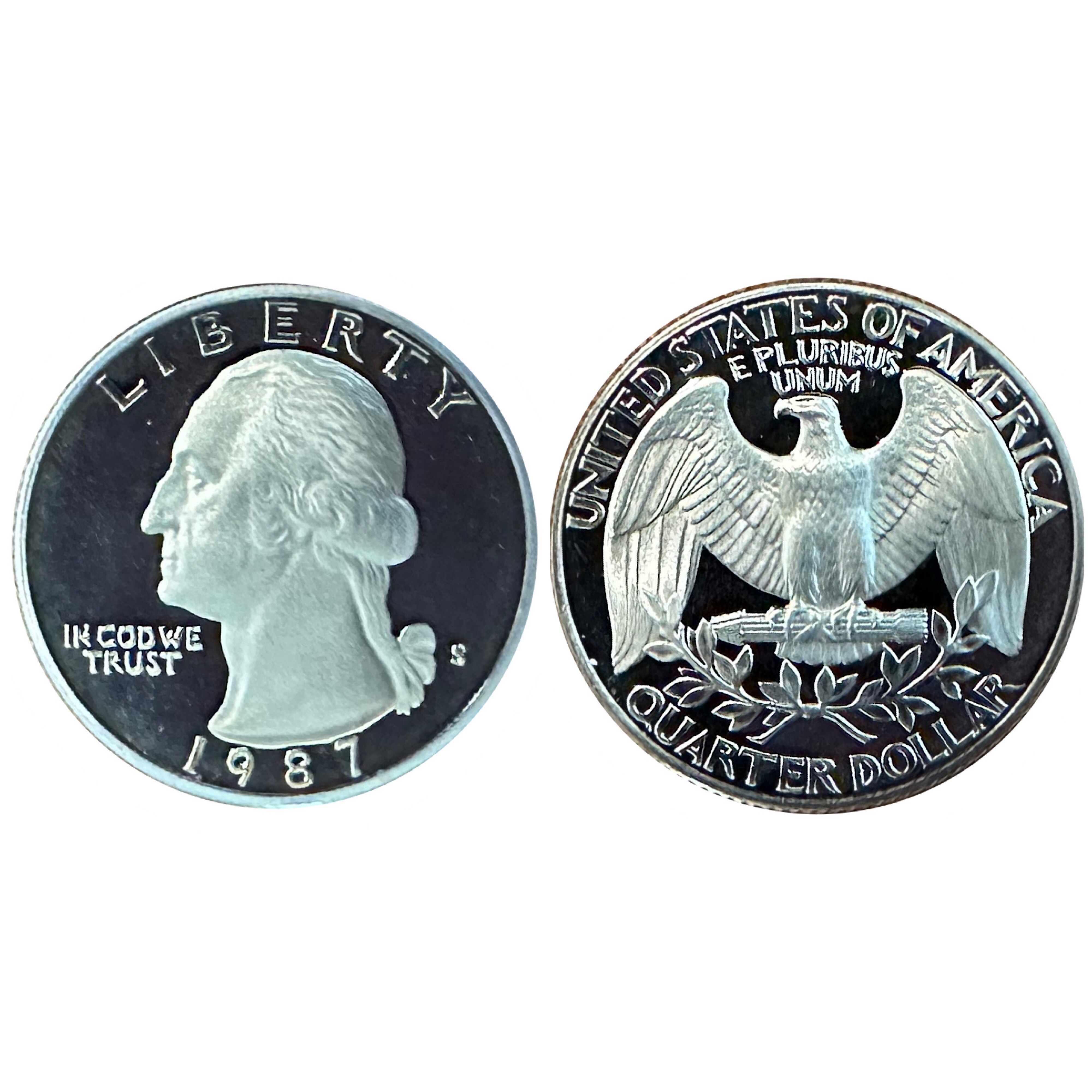 >1987-S U.S. Proof Washington Quarter and Lincoln Memorial Cent ...
