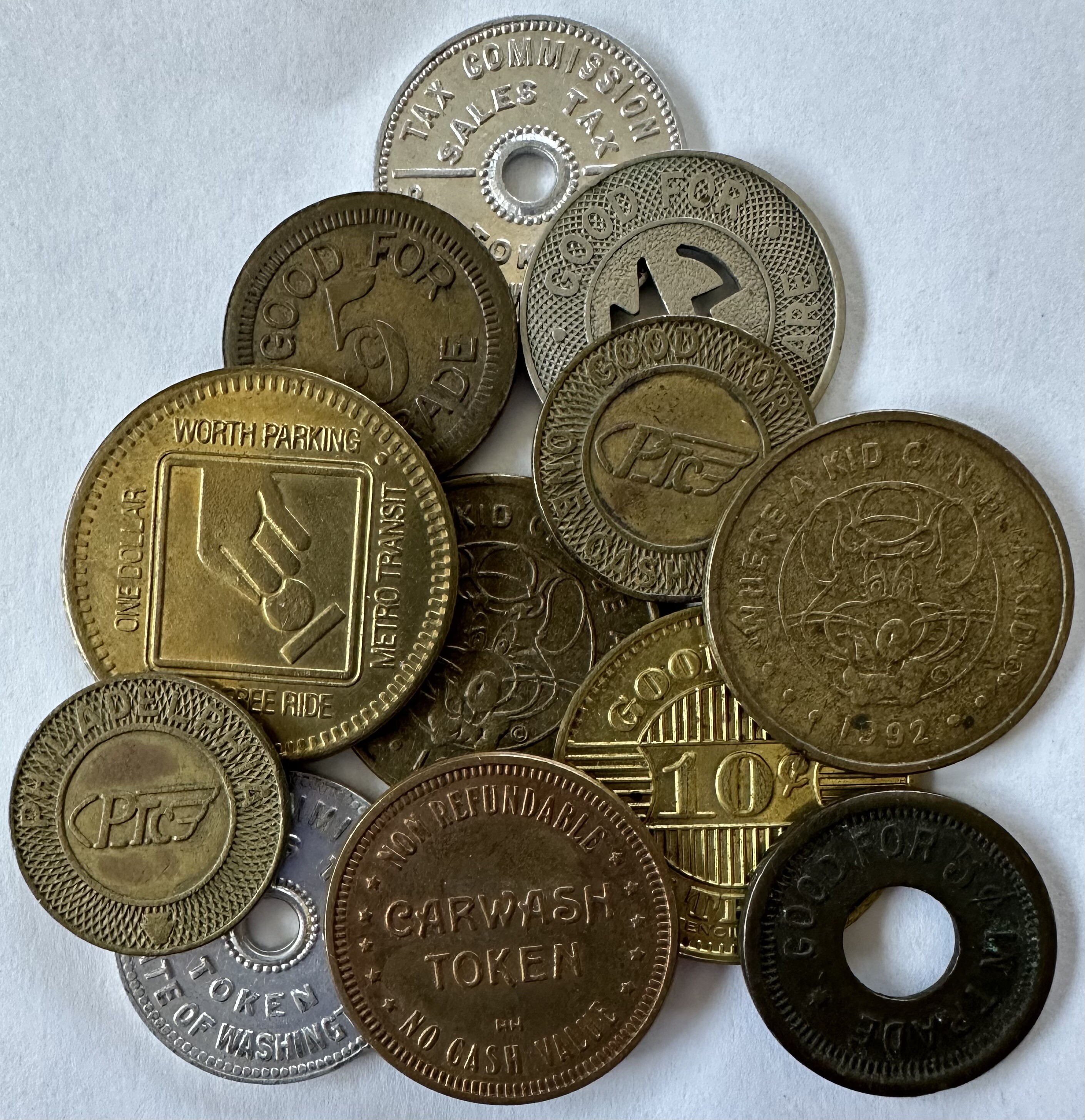 >Collection of Trade, Merchant and Tax Tokens - 12 Total | Property Room
