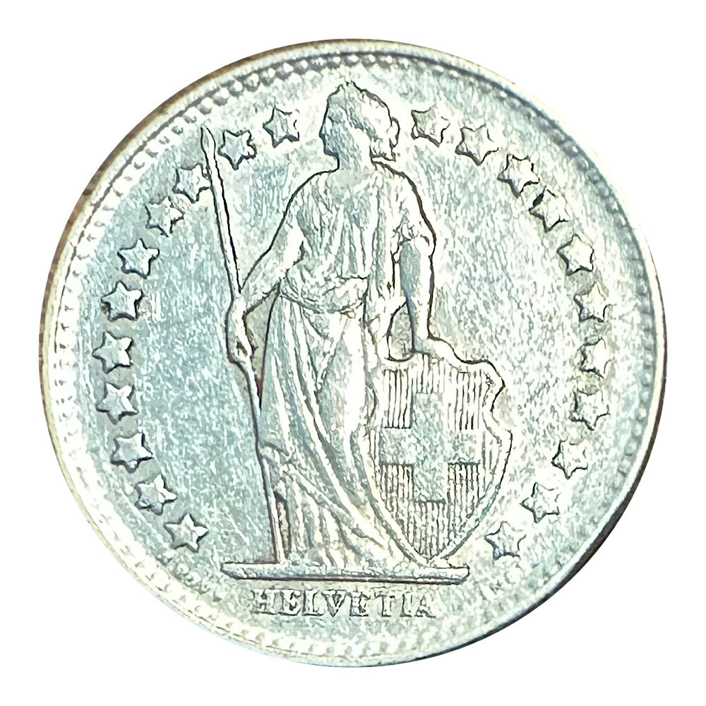 >1934B Switzerland Silver 1/2 Franc Helvetia Coin - Excellent Detail ...