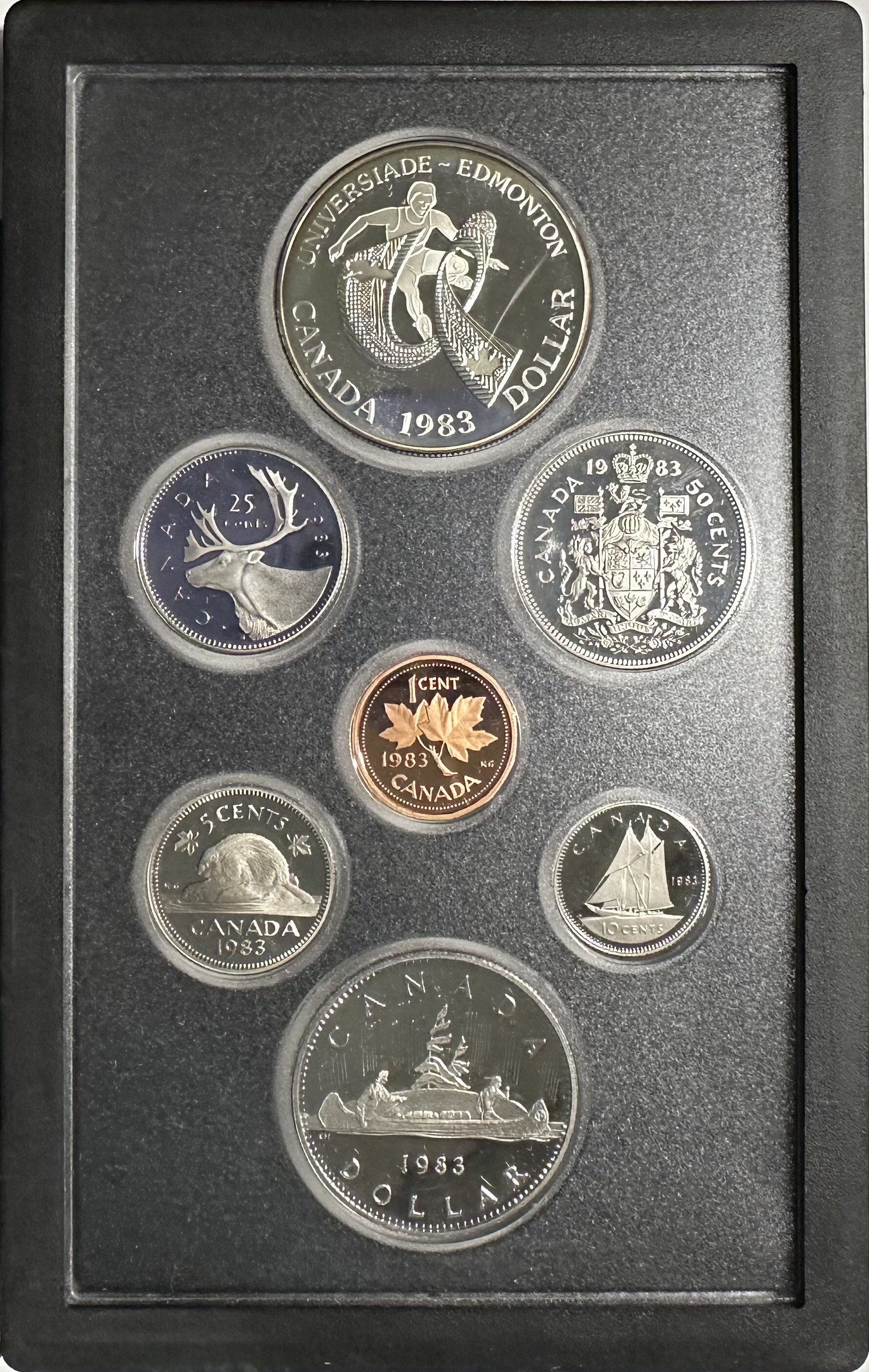 1983 Royal Canadian Mint Proof Set - 7 Coins Including Silver ...