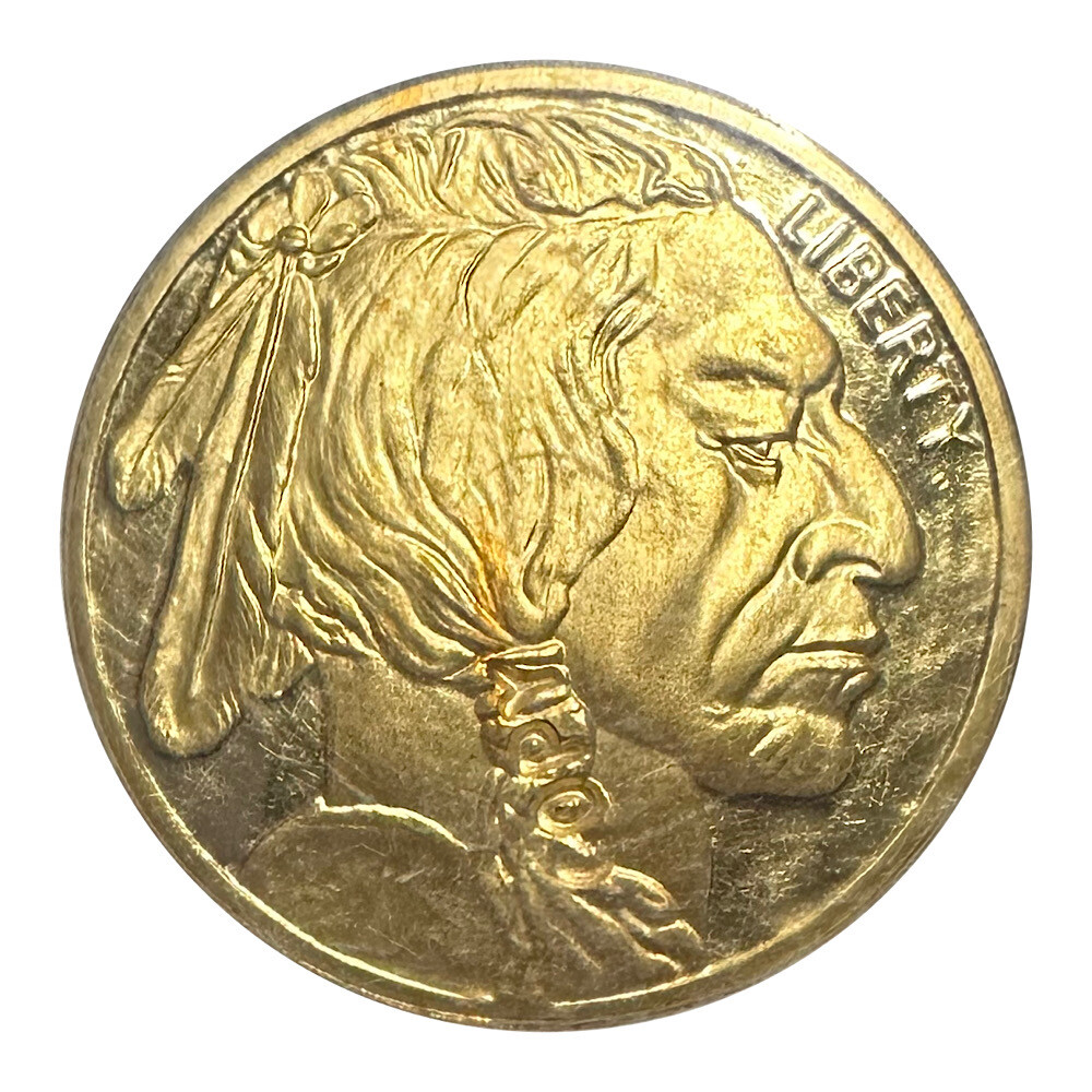 2017 U.S. Indian Head Buffalo "Copy" Coin - Layered in Gold - Encased ...