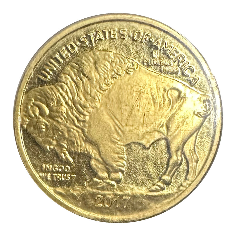 2017 U.S. Indian Head Buffalo "Copy" Coin - Layered in Gold - Encased ...