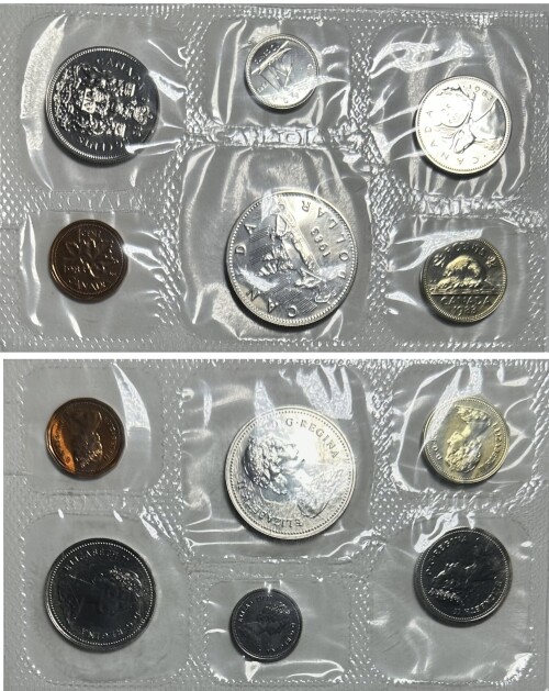 1983 Royal Canadian Mint Uncirculated Coin Set Ottawa - 6 Coins with ...