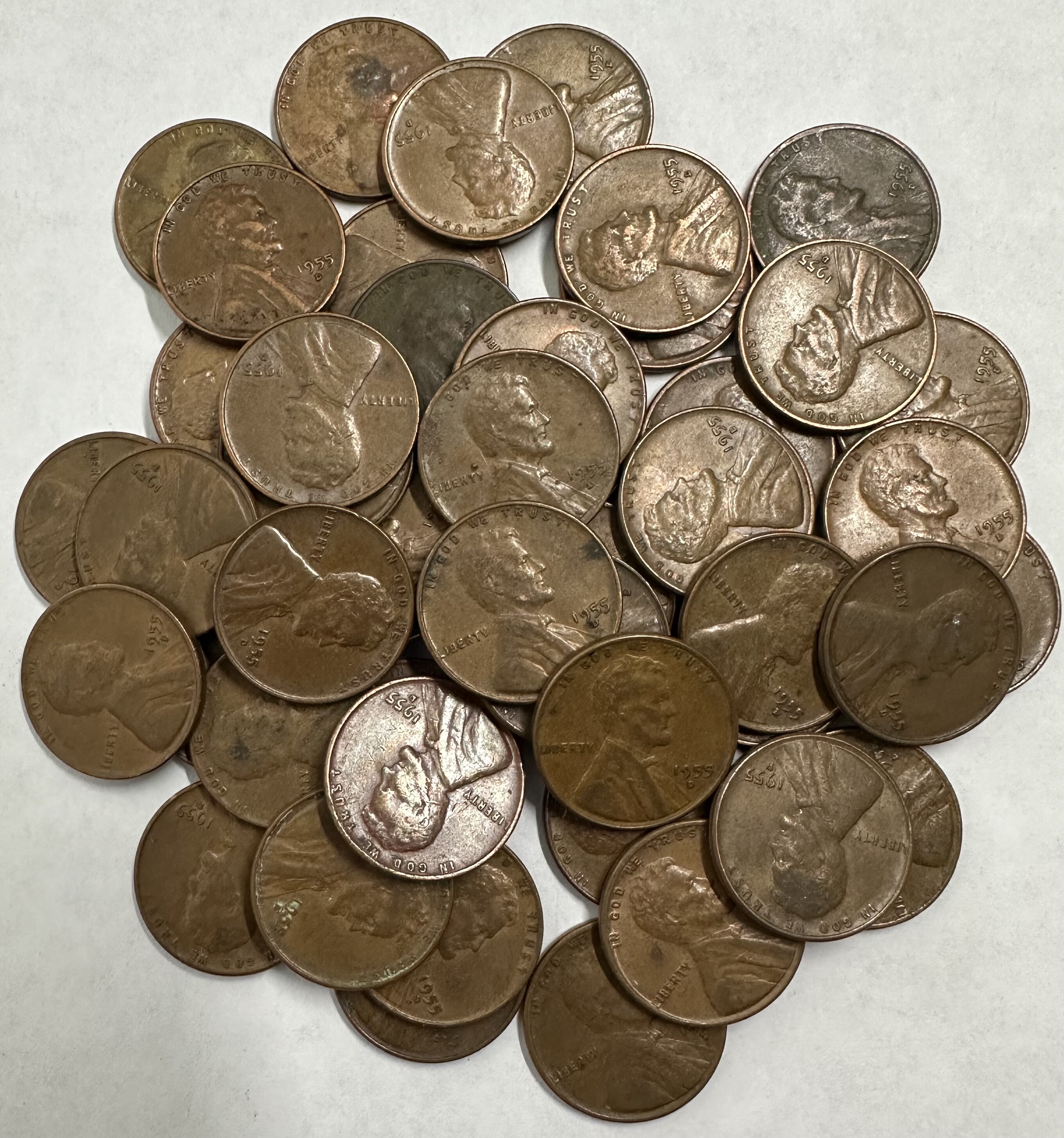 >1955-D U.S. Lincoln Wheat Cents - Roll of 50 Coins | Property Room