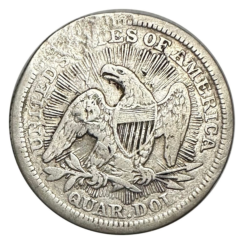 >1853 U.S. Silver Seated Liberty Quarter - Arrows and Rays! | Property Room