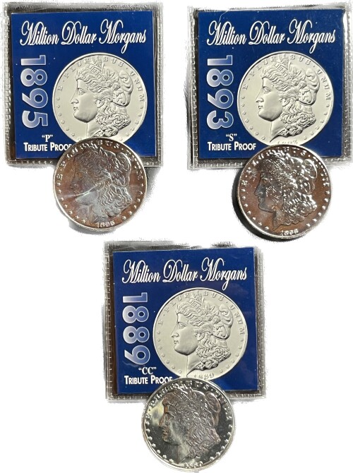 * 1893-S, 1895-P & 1889-CC - Million Dollar Morgans - Tribute Proof ...