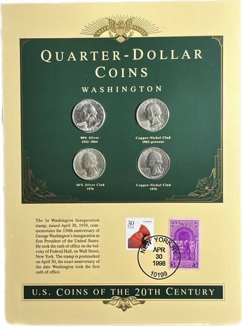* Washington Quarter-Dollar Coins (Set of 4) and 3 Cent Washington ...