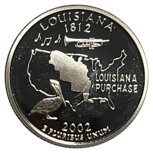 * 2002-S U.S. Silver Proof State Quarter Honoring Louisiana - Louisiana ...